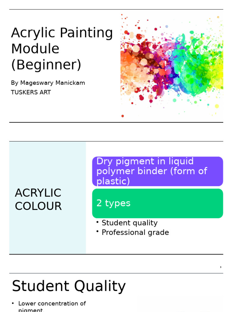 Beginner's Guide to Acrylic Painting | PDF | Acrylic Paint | Paint