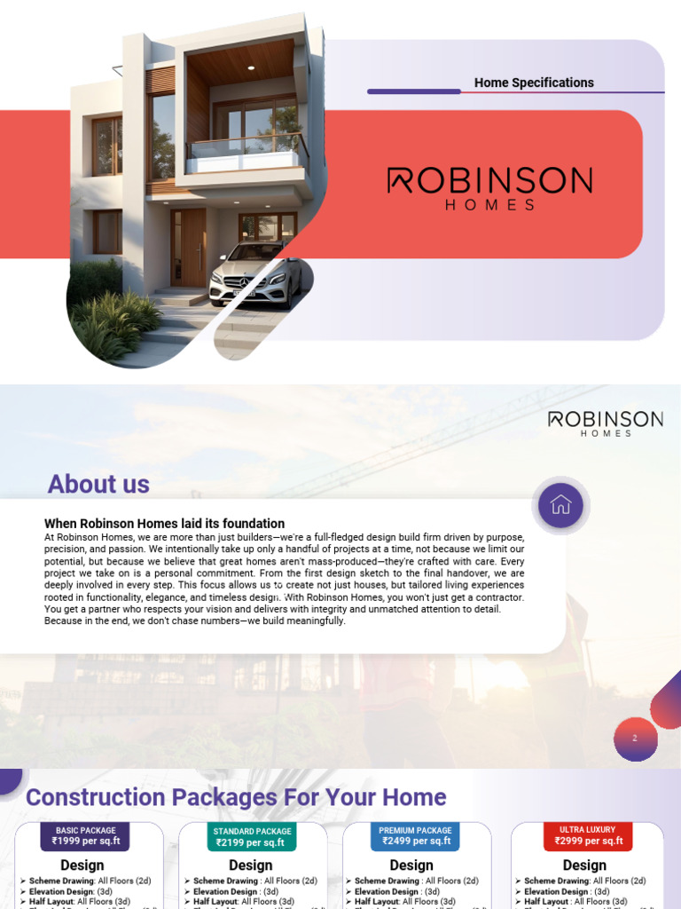 Robinson Homes Construction Packages | PDF | Sink | Door