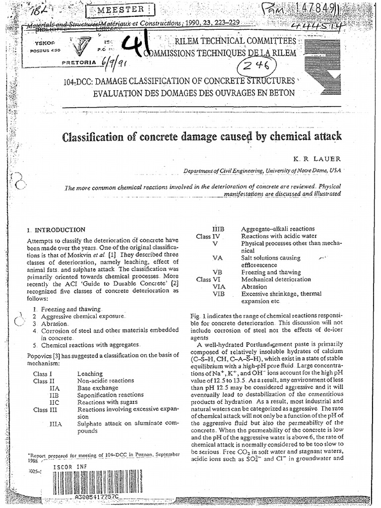 Concrete Damaged by Chemical Attack | PDF | Concrete | Secondary Sector ...