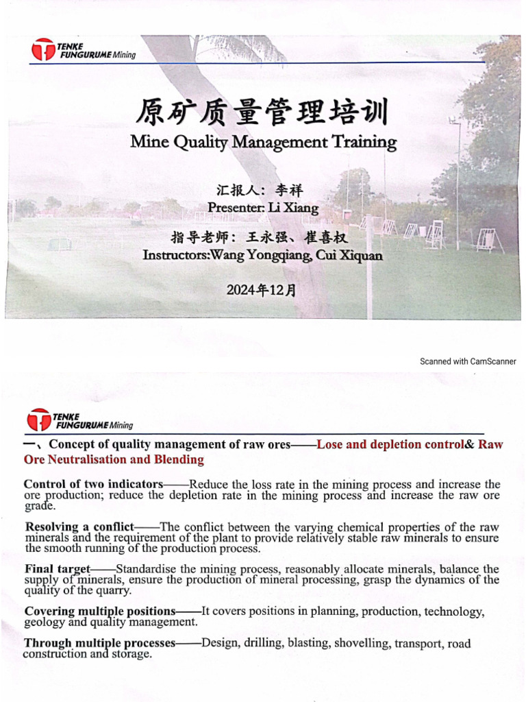 Mine Quality Control PDF | PDF