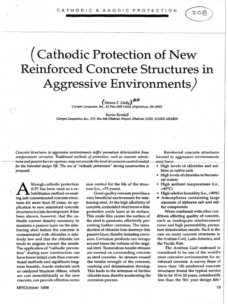 Cathodic Protection for Concrete Durability | PDF | Corrosion | Concrete