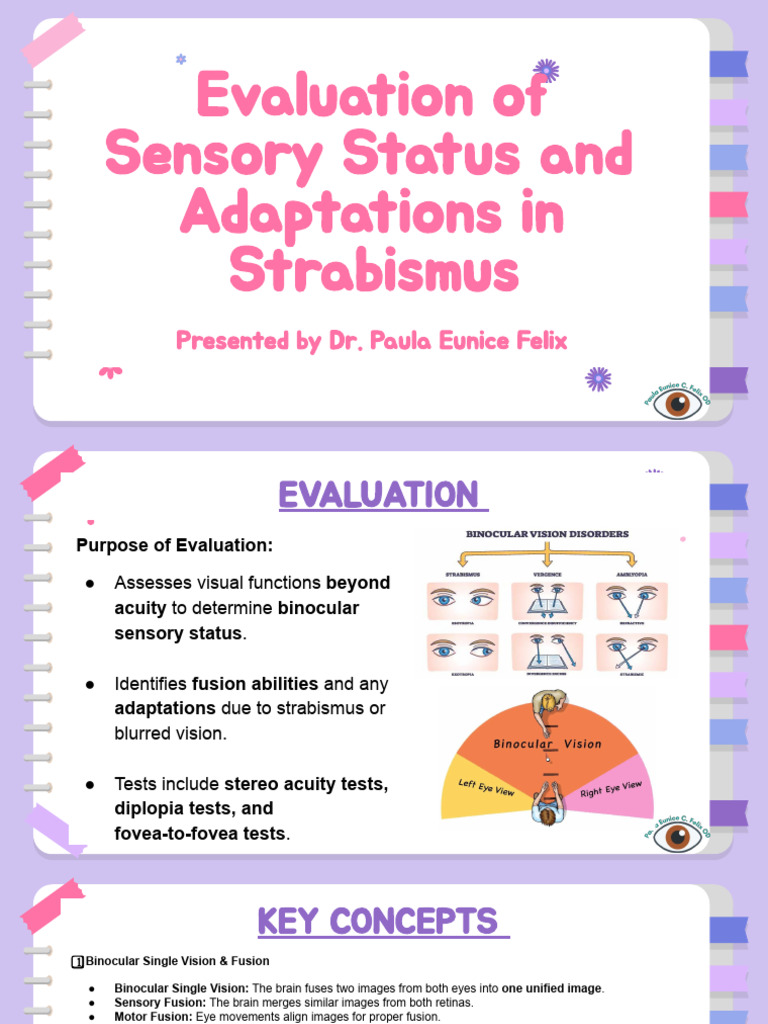 Evaluation of Sensory Status and Adaptations in Strabismus and Ocular ...