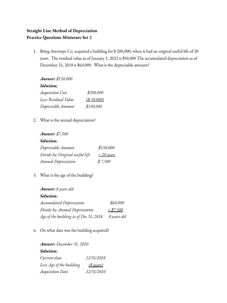 Depreciation SLM Mini Set 2-Baguio | PDF