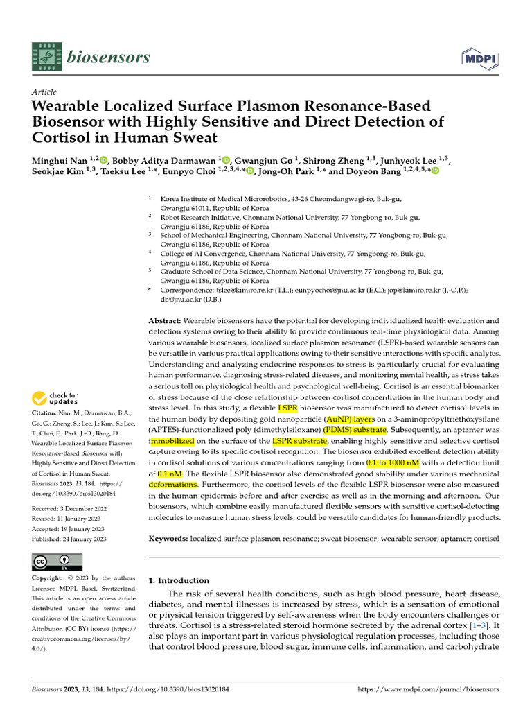 12surface Plasmon - Resonance - Based Sensors | PDF | Surface Plasmon Resonance | Biosensor