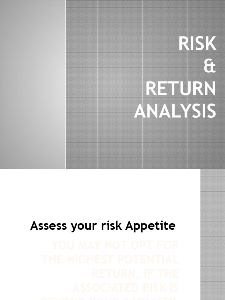 Risk - Return Analysis | PDF | Risk | Financial Risk