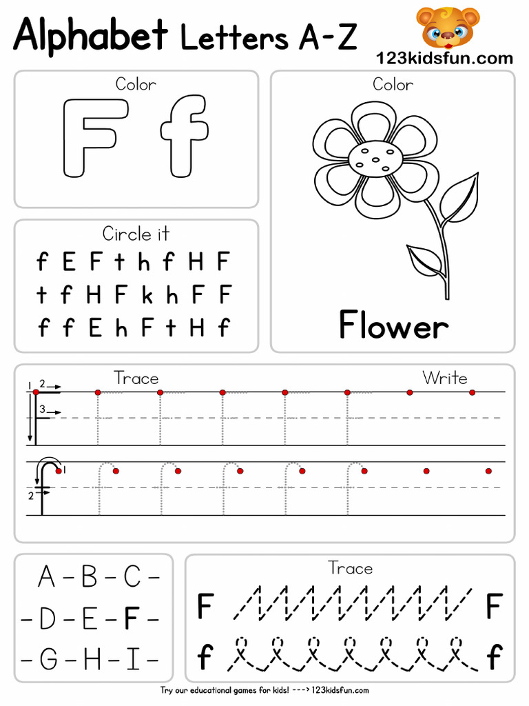 Trace and Count Alphabet F | PDF