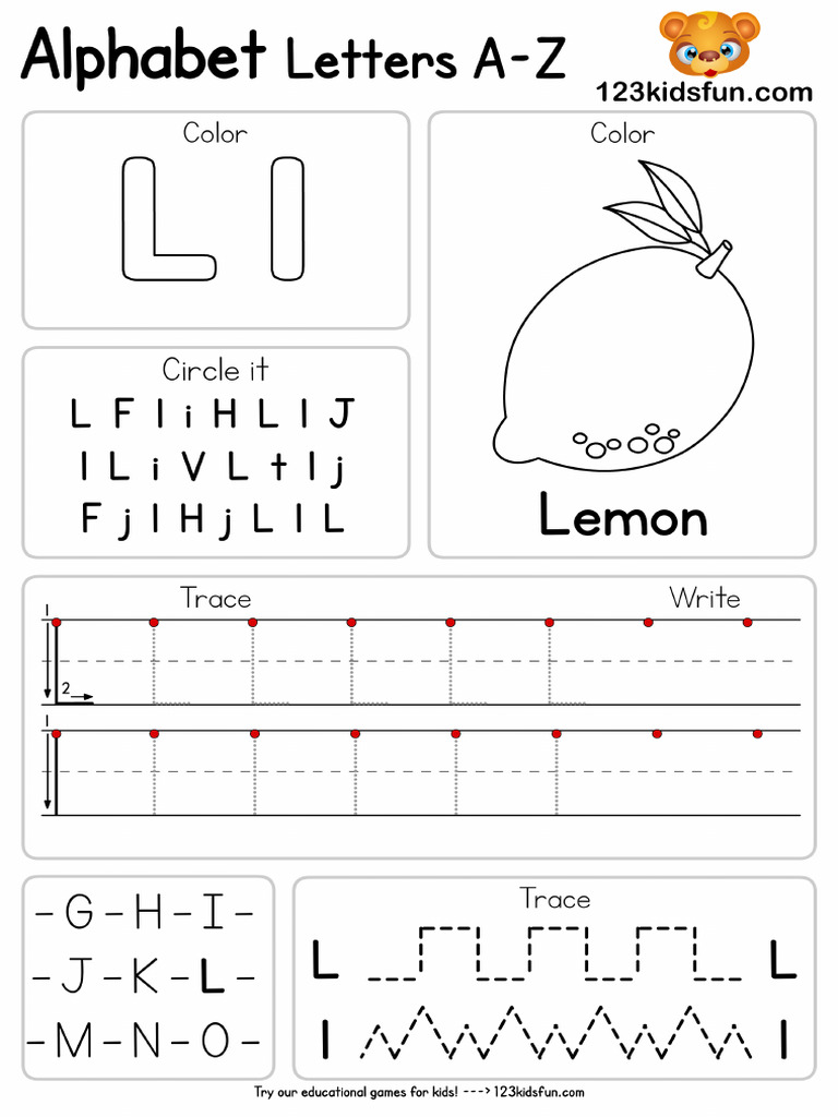 Trace and Count Alphabet L | PDF