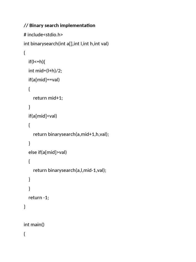 Binary Search Implementation | PDF