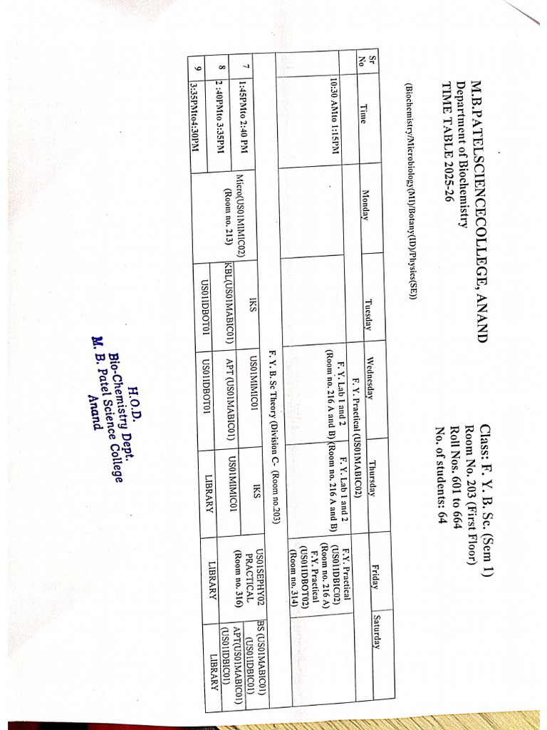 Time Table | PDF