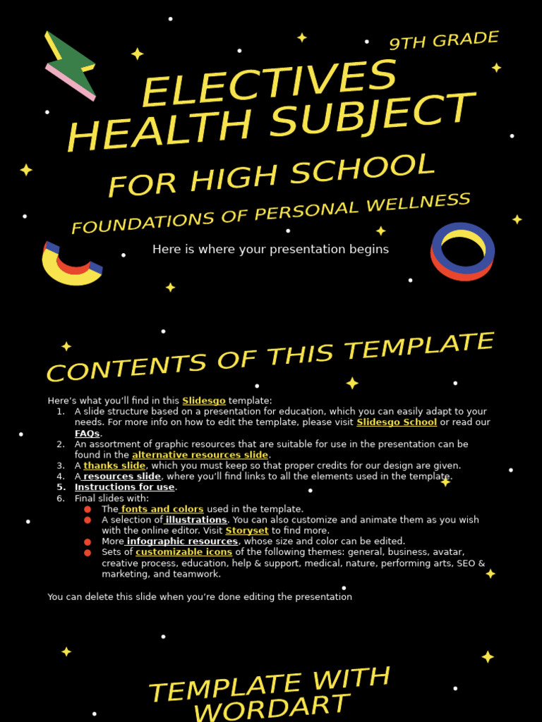 HS Electives Health Subject For High School - 9th Grade - Foundations ...