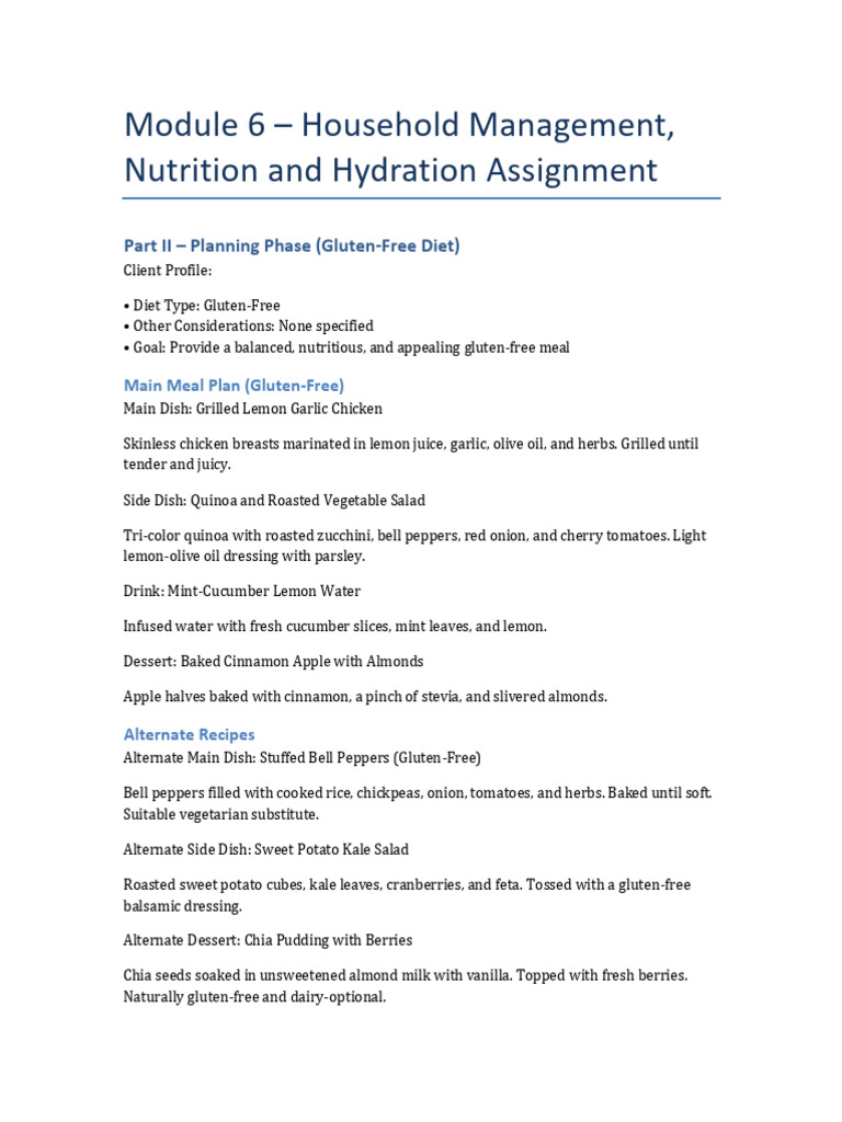Module6 GlutenFree PlanningPhase | PDF