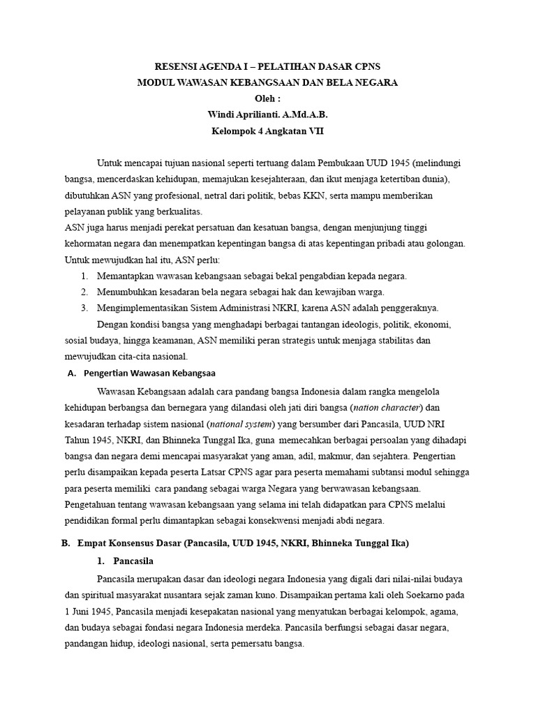 Tugas Individu Latsar Cpns 2025 - Hari 1 - Windi Aprilianti | PDF