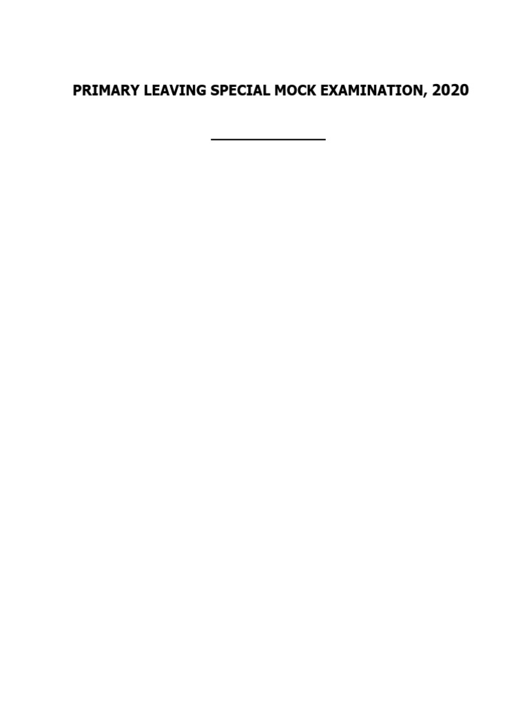 p.7 Maths External Mock 2020 | PDF