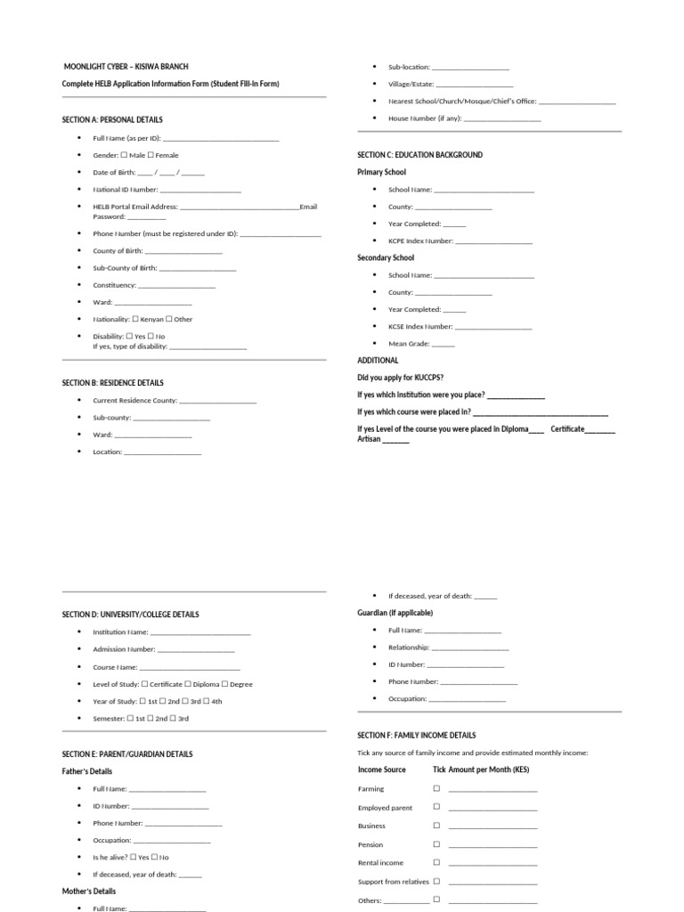 Moonligt Cyber Helb Application Form | PDF | Government And Personhood