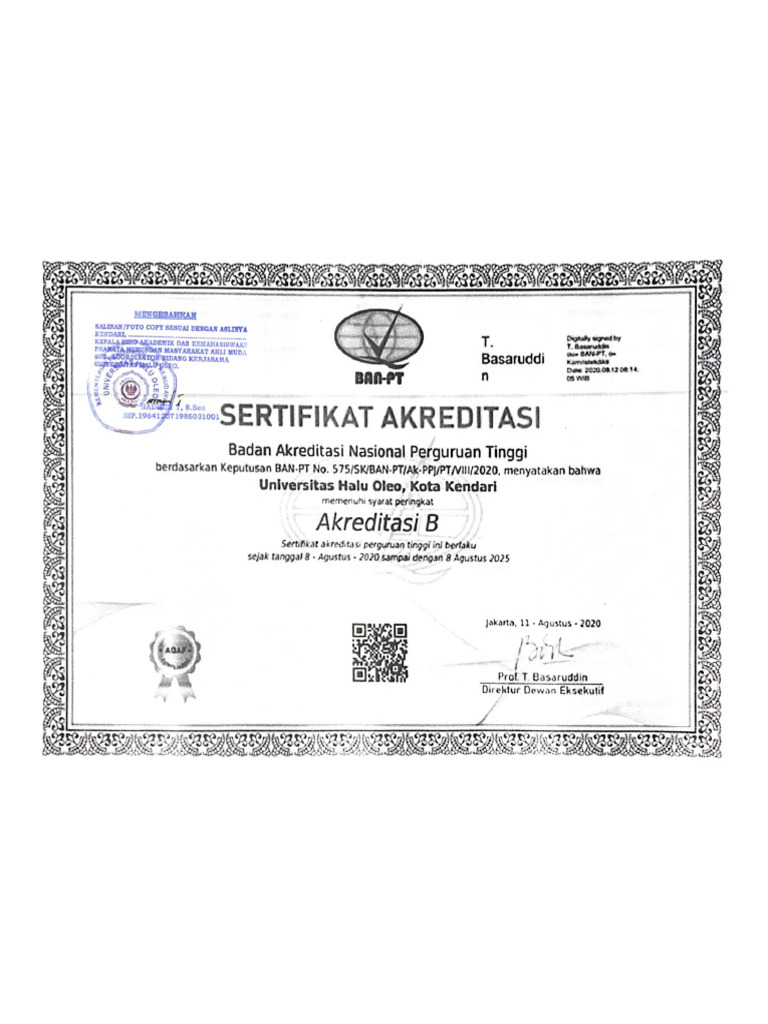Sertifikat Akreditasi | PDF