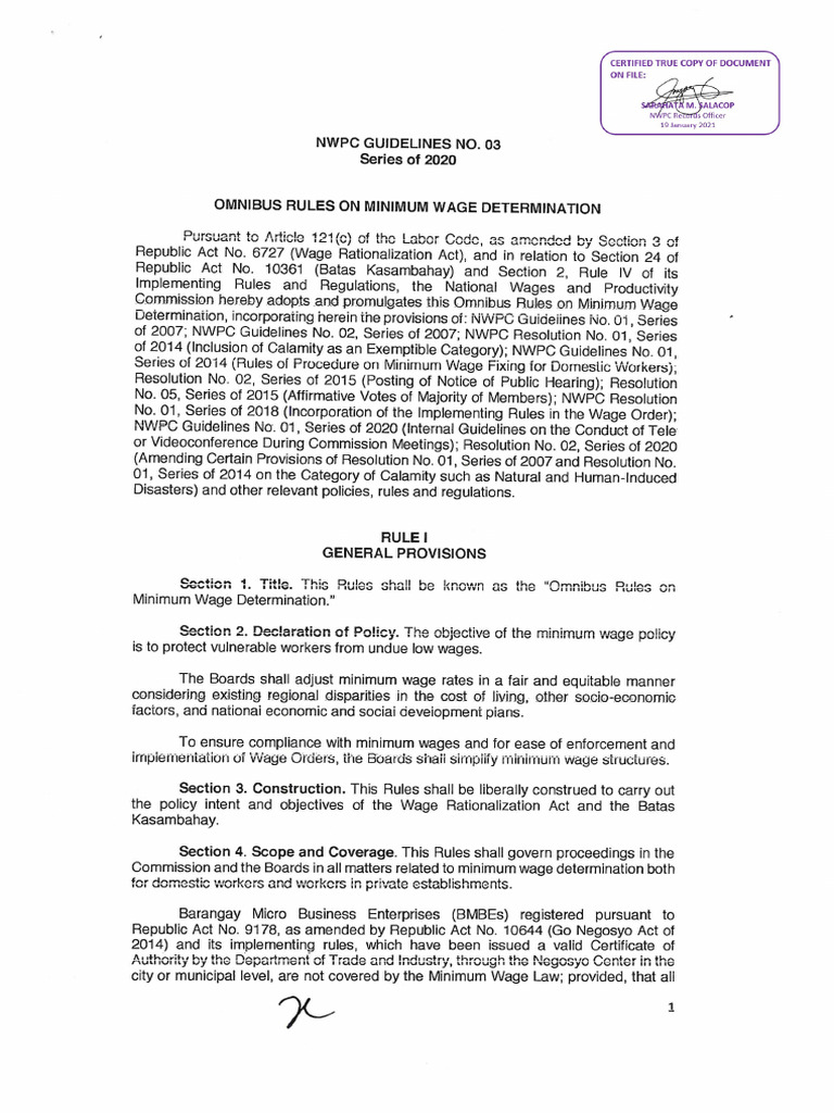 NWPC Guidelines No 03 Series of 2020 | PDF