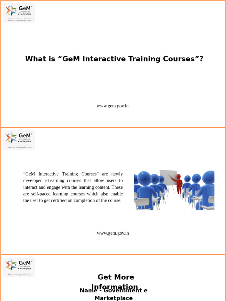GeM Interactive Training Courses Overview | PDF