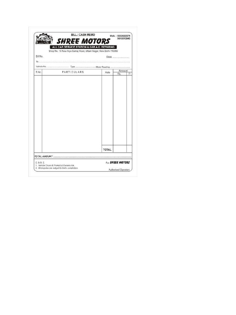 Printable Thai Invoice Form - Jpeg | PDF