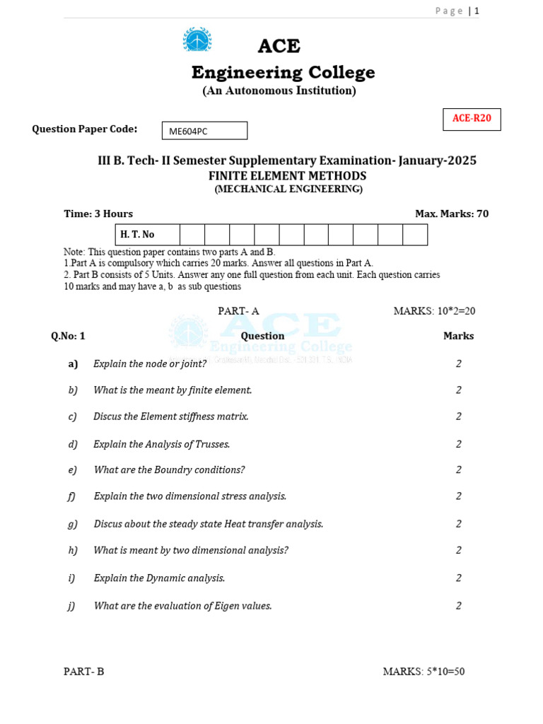 Finite Element Methods Mech | PDF | Finite Element Method | Computational Science