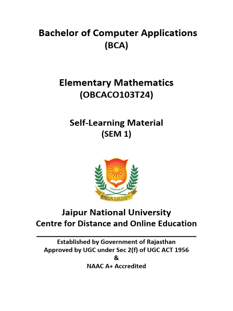 BCA Mathematics Self-Learning Material | PDF | Trigonometric Functions ...