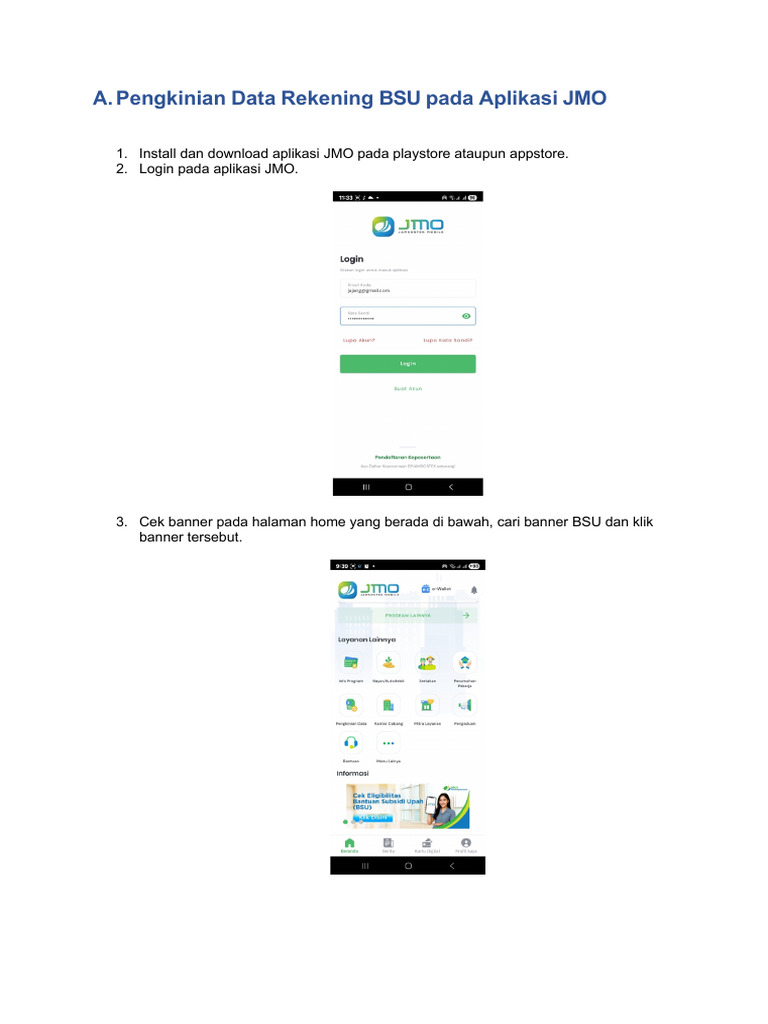 Petunjuk Pengkinian Rekening Dari JMO | PDF