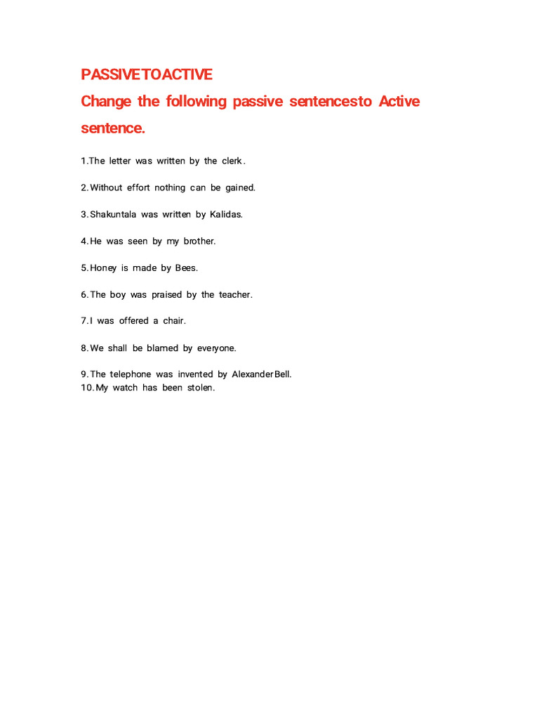 Active Voice Conversion Examples | PDF