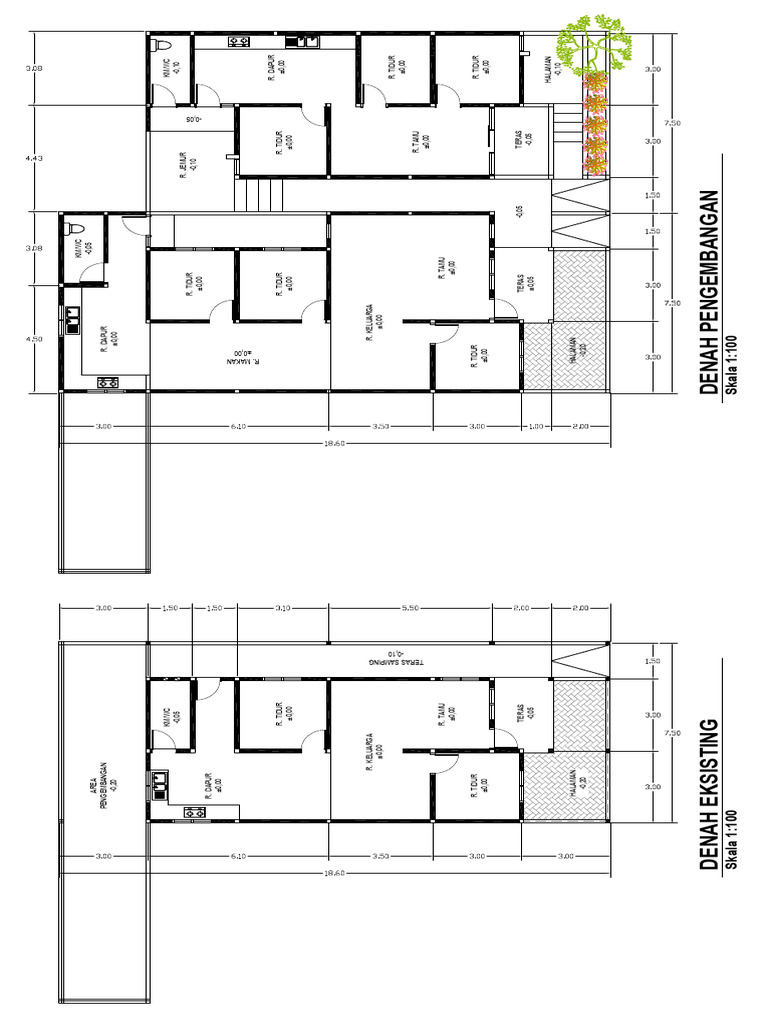 Denah Eksisting Dan Pengembangan | PDF