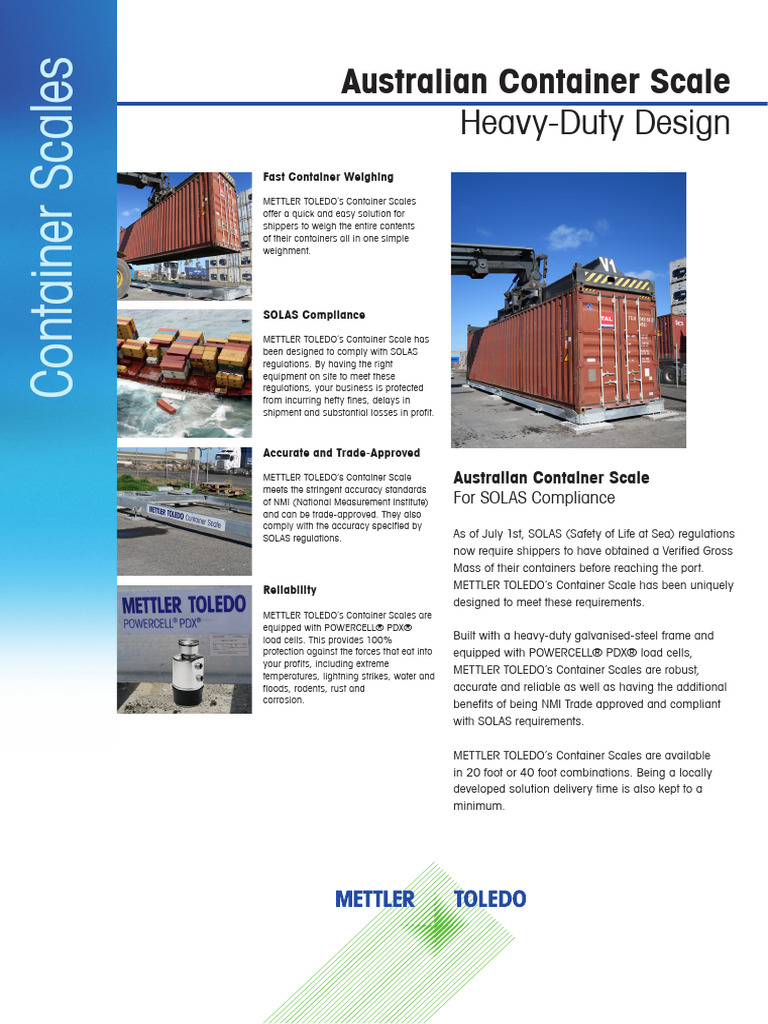 Container Scale Datasheet Australia | PDF