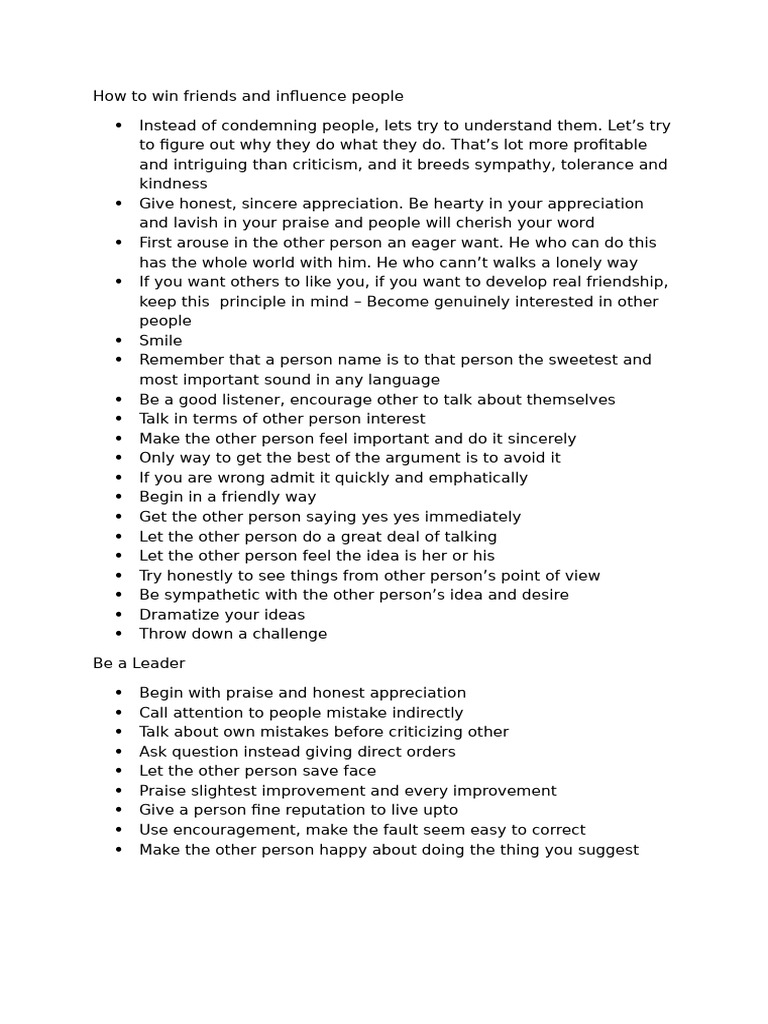 Winning Friends and Influencing People | PDF