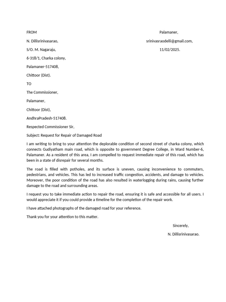 Complaint Letter | PDF