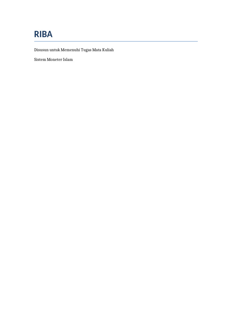 Makalah Riba | PDF