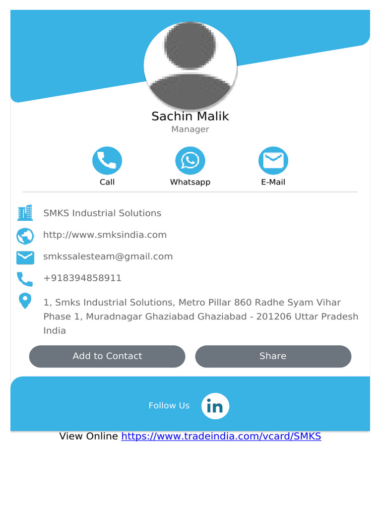 Sachin Malik Vcard | PDF