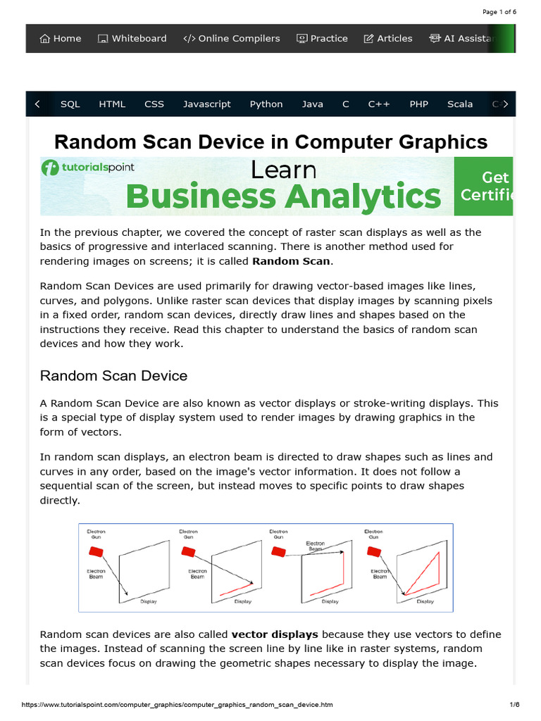 Random Scan Graphics Devices - 6 | PDF | Rendering (Computer Graphics) | Imaging