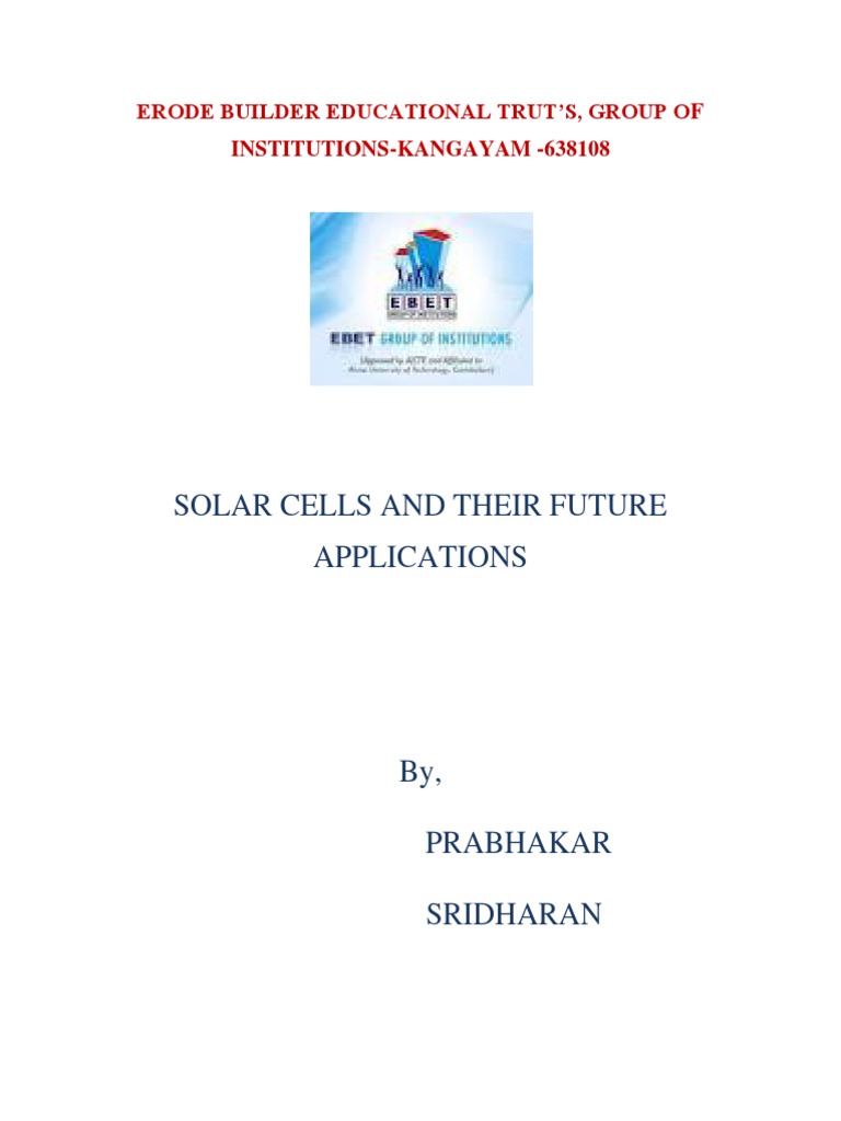 Abstract of Solar Cell | PDF | Solar Cell | Solar Panel