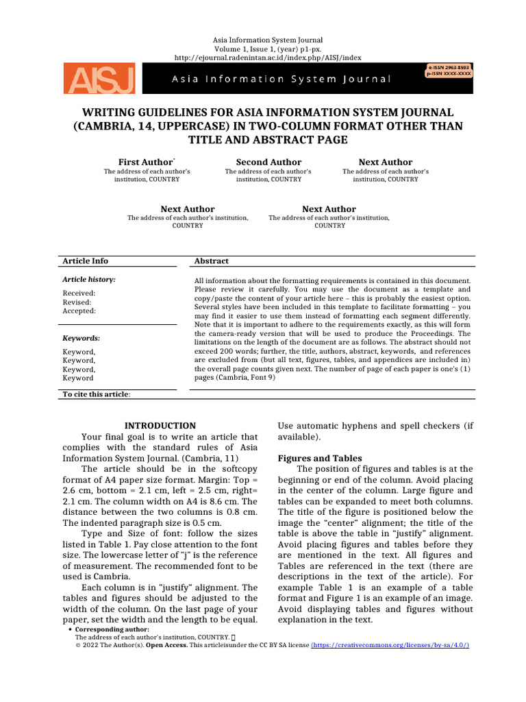 AISJ Formatting Guidelines | PDF | International System Of Units