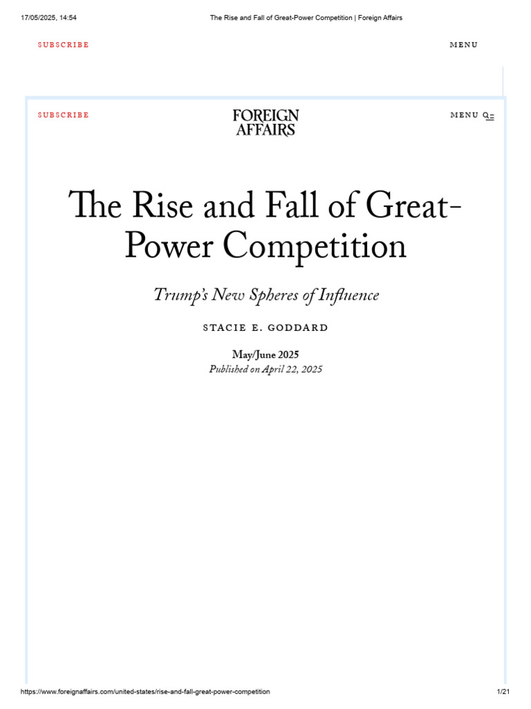 Great-Power Competition's New Dynamics | PDF | Otto Von Bismarck ...