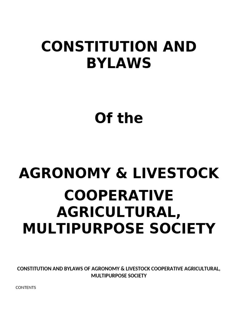 Agronomy Documents Constitution and Bye Law | PDF