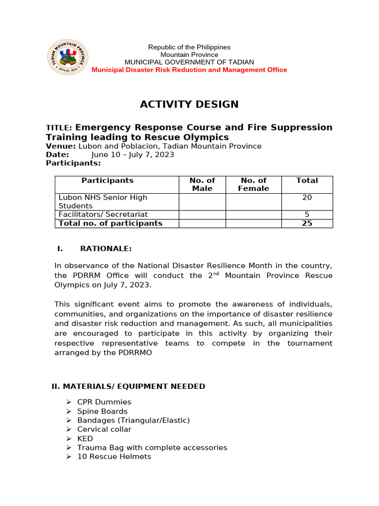 Rescue Olympics Training Program | PDF | Safety | Public Safety