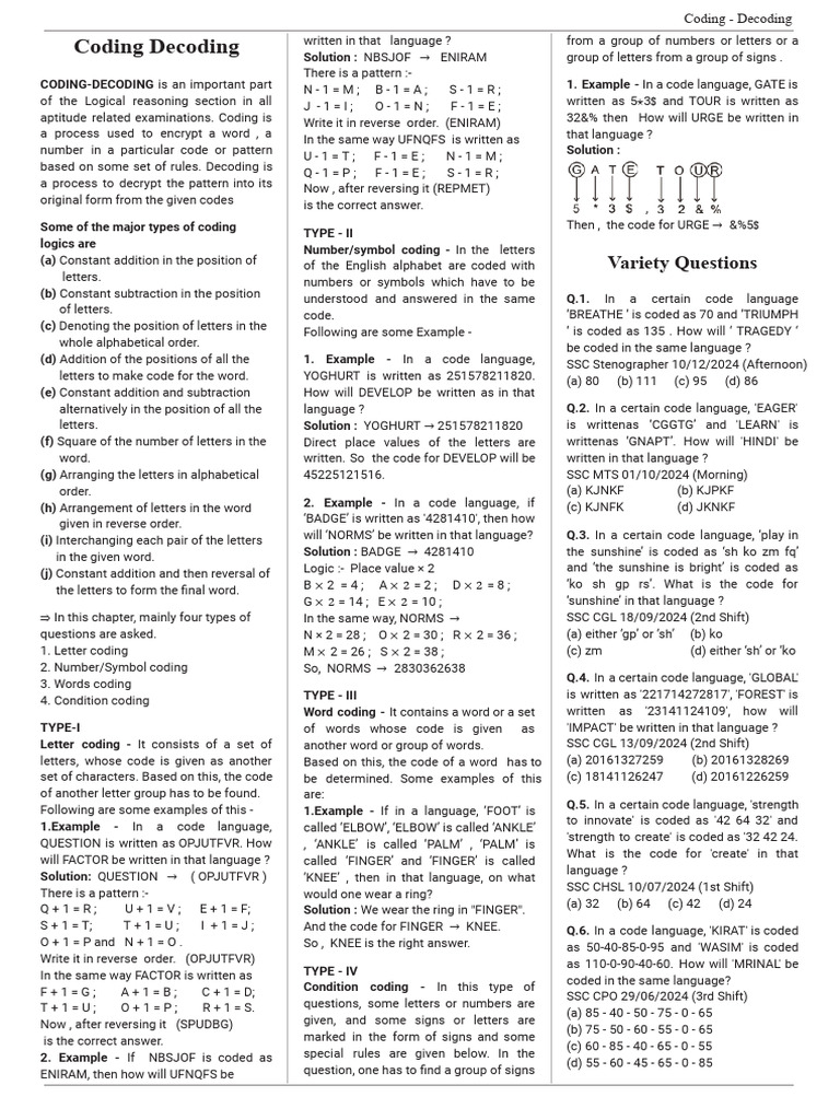 Coding Decoding_57012490_2025_06_21_13_04 | PDF | Encryption | Linguistics