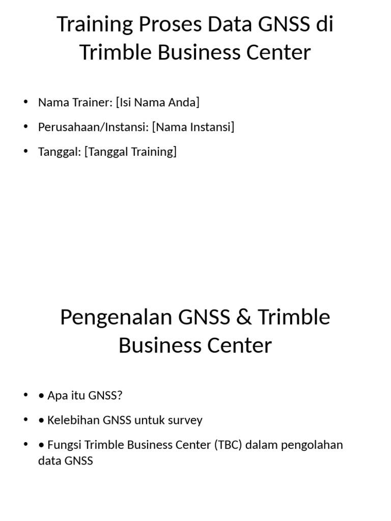 Proses Data GNSS di Trimble TBC | PDF