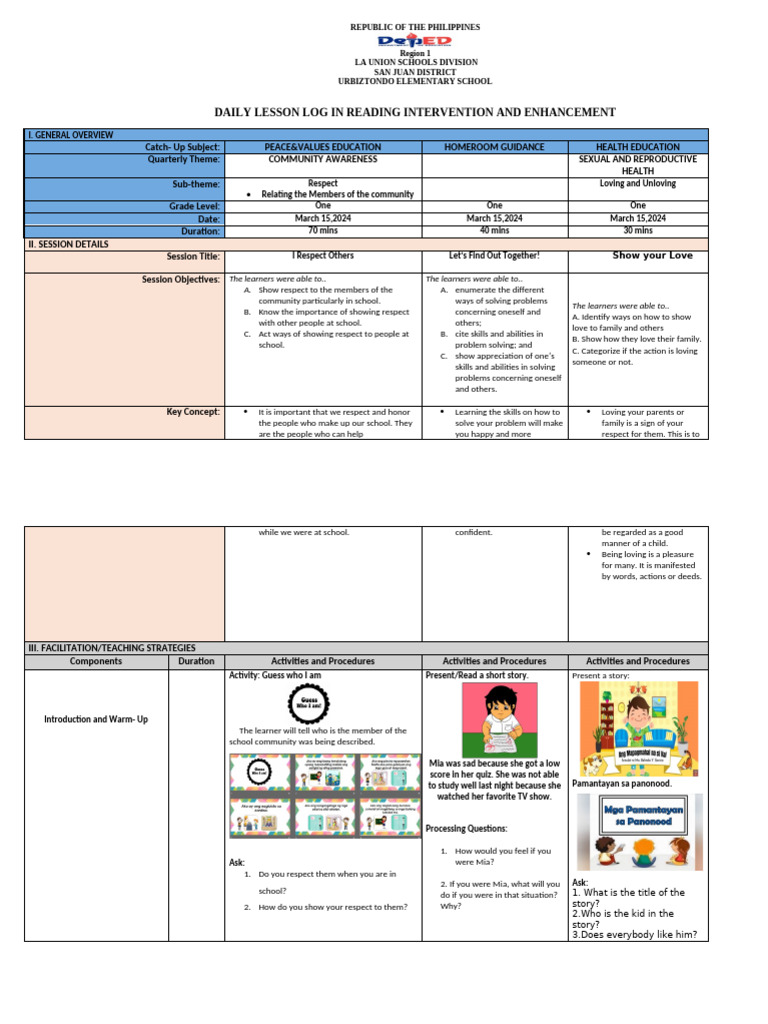 GR 1 Reading Am March 15 | PDF | Learning | Cognition