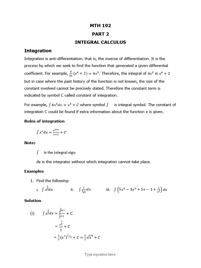 Integral Calculus: Methods & Examples | PDF | Integral | Present Value