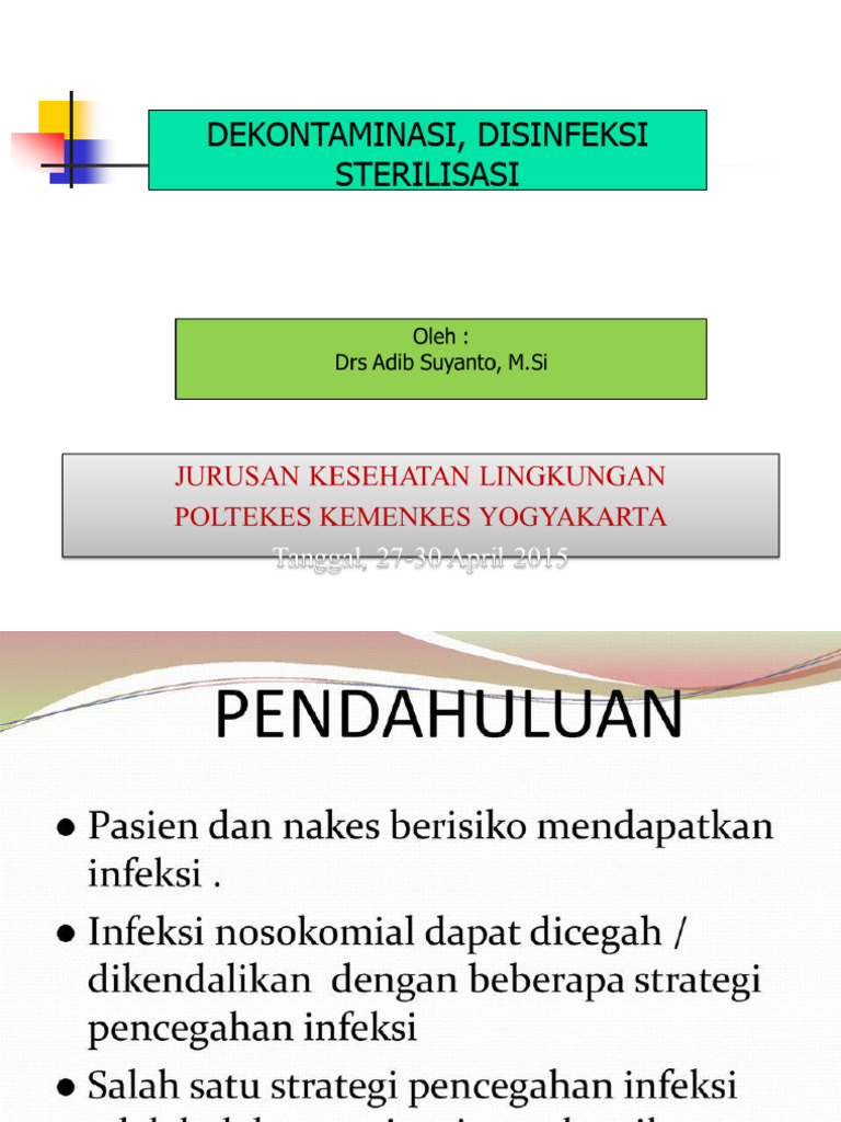 Disinfeksi dan Dekontaminasi Alat Medis | PDF