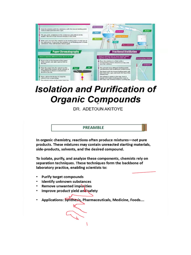 Isolation and Purification of Organic Compounds | PDF