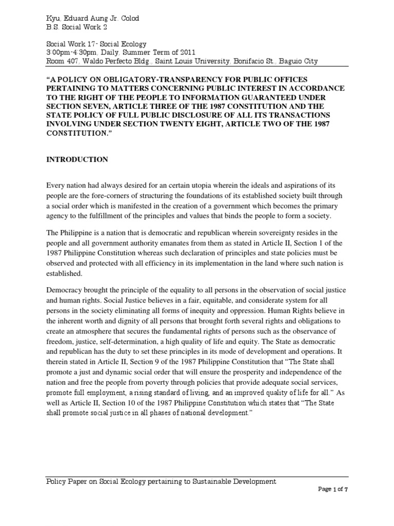 Policy Paper | PDF | Democracy | Political Ideologies