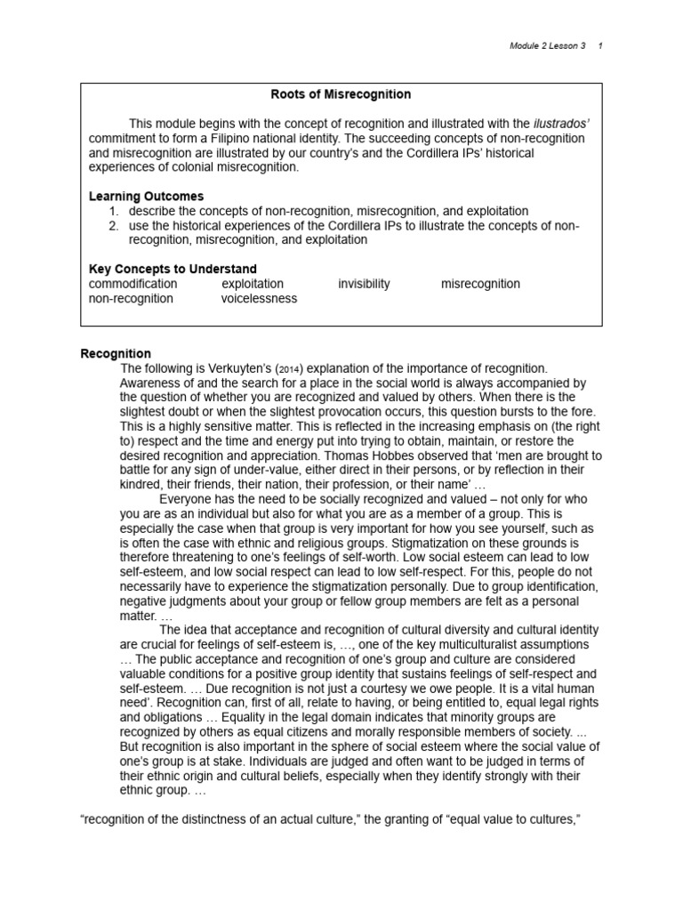 Importance of Recognition in Identity | PDF | Self Esteem | Philippines