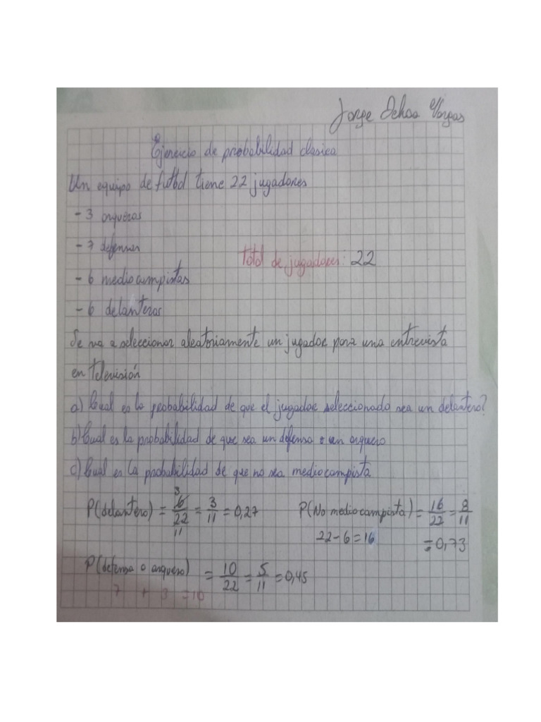 Tarea de Probabilidad Clasica | PDF