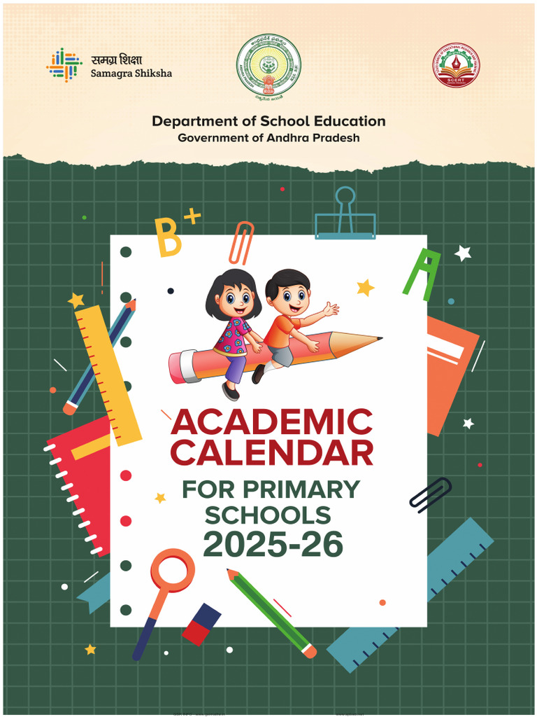 AP Primary School Calendar 2025-26 | PDF