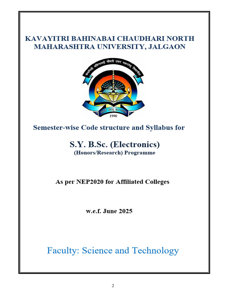 2025-26 S.Y.B.sc. Electronics Syllabus (NEP-2020) | PDF | Amplifier | Operational Amplifier