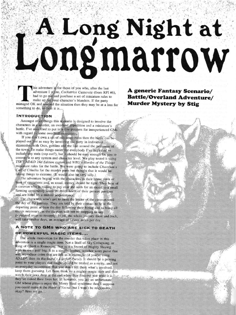 Long Night at Longmarrow (Scan From RPI v1n8) | PDF